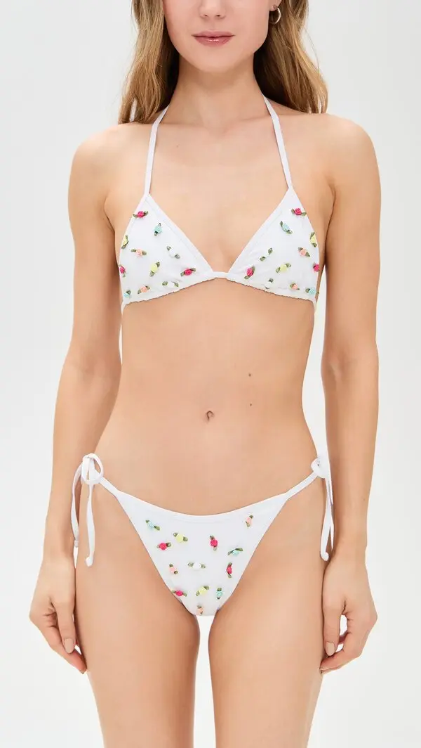 L*Space Levy Bitsy Bikini Bottoms - White
