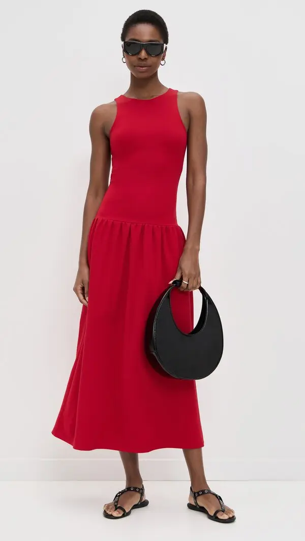 green emerald velvet dress Women's Monochrome Drop Waist Bandeau Dress | Lova