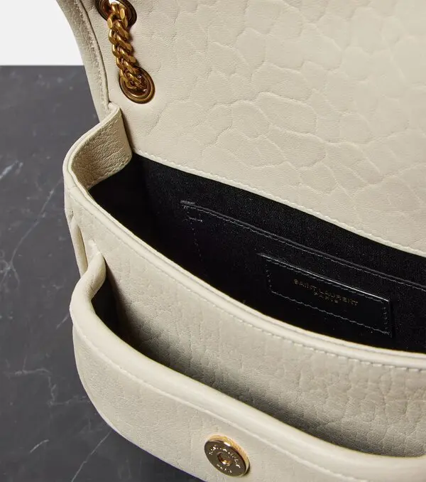 Saint Laurent Niki Mini Leather Shoulder Bag - White