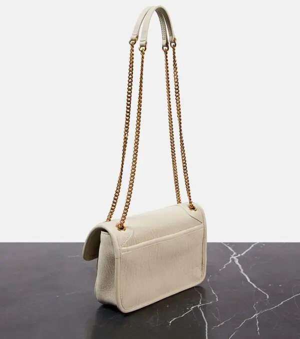Saint Laurent Niki Mini Leather Shoulder Bag - White