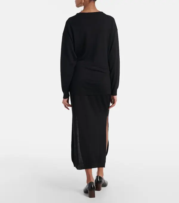 LEMAIRE Belted Sweater Dress - Black