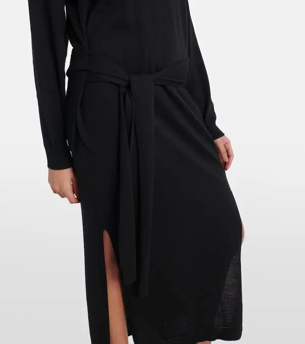 LEMAIRE Belted Sweater Dress - Black