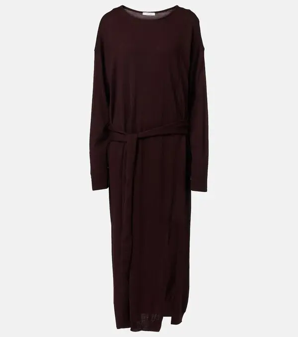 LEMAIRE Belted Sweater Dress - Burgundy