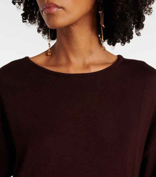 LEMAIRE Belted Sweater Dress - Burgundy