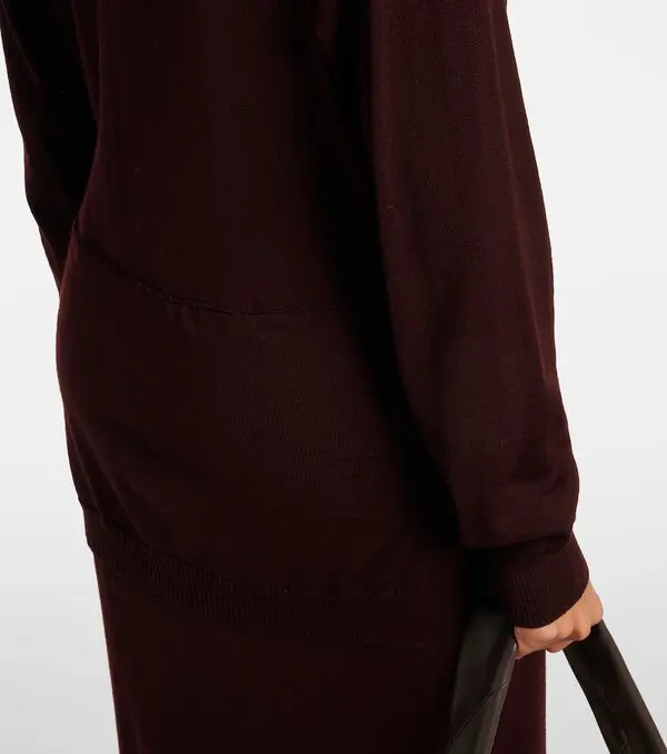 LEMAIRE Belted Sweater Dress - Burgundy