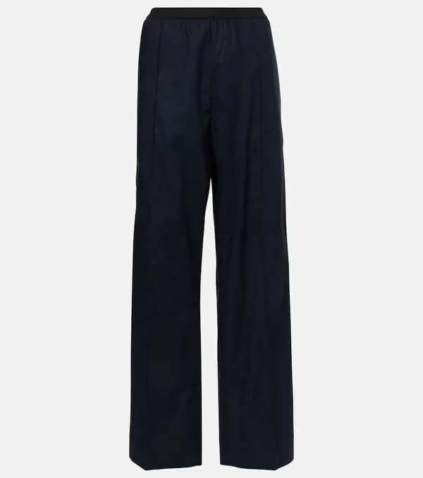 Plan C High-rise Cotton Straight Pants