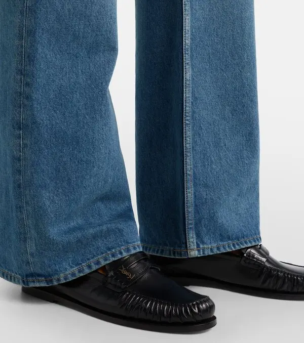 Saint Laurent Leather Penny Loafers - Black