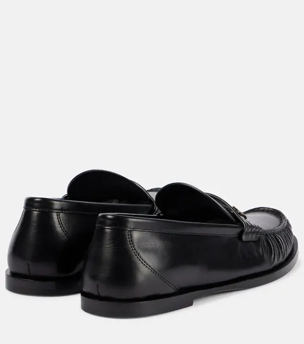 Saint Laurent Leather Penny Loafers - Black