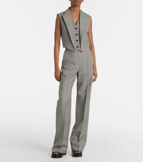 Alexander McQueen Checked Wide-leg Pants