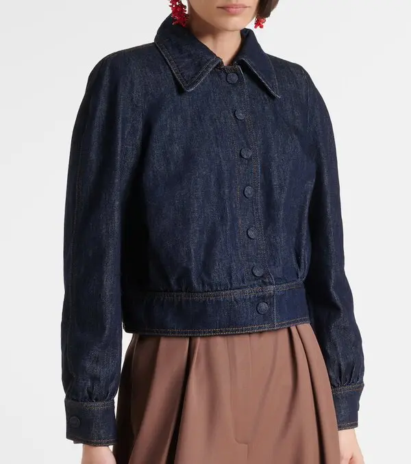 Dries Van Noten Cropped Denim Jacket - Blue