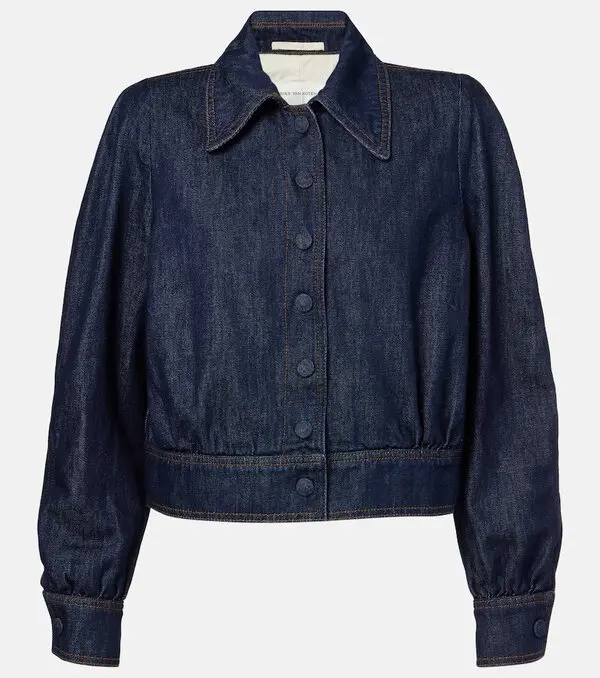 Dries Van Noten Cropped Denim Jacket - Blue