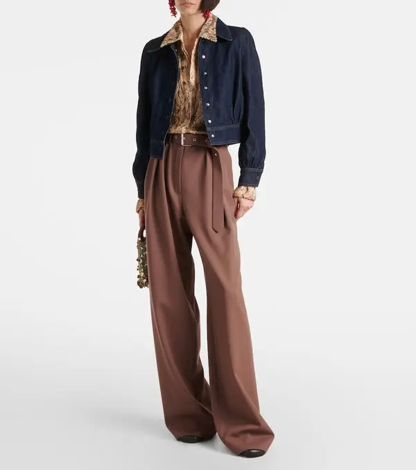 Dries Van Noten Cropped Denim Jacket - Blue