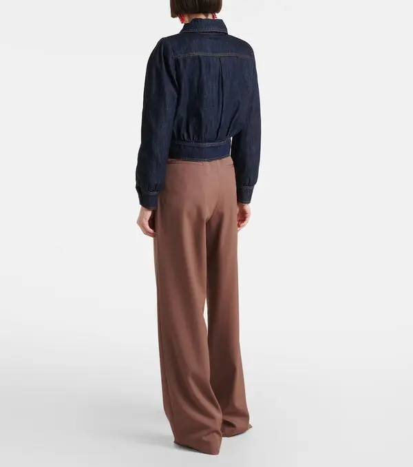 Dries Van Noten Cropped Denim Jacket - Blue