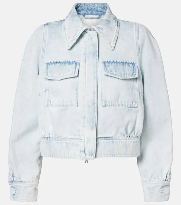 Dries Van Noten Cropped Denim Jacket - Blue