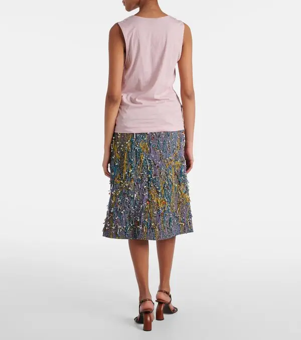 Dries Van Noten Gathered Cotton Top - Pink