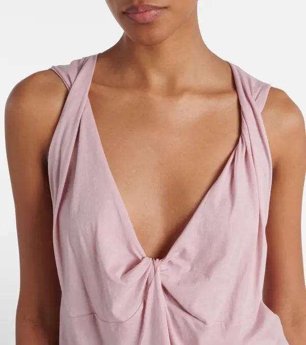 Dries Van Noten Gathered Cotton Top - Pink