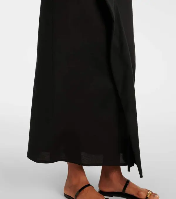 Plan C Asymmetric Draped Midi Dress
