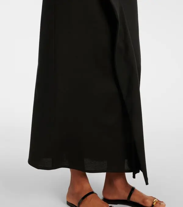 Plan C Asymmetric Draped Midi Dress