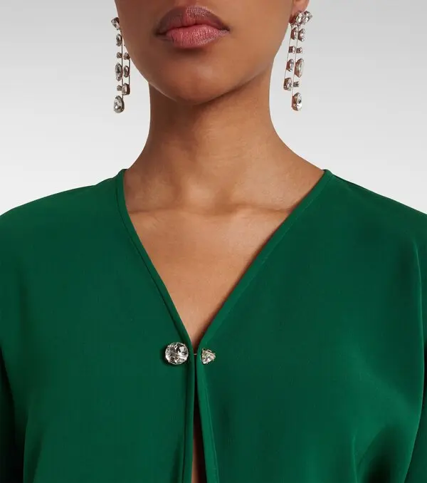 Max Mara Umile Crystal-embellished Cady Blouse - Green