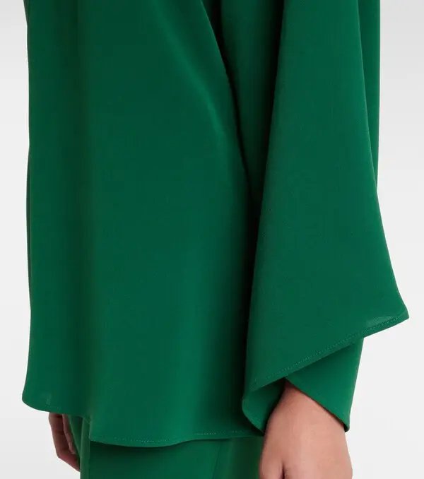 Max Mara Umile Crystal-embellished Cady Blouse - Green