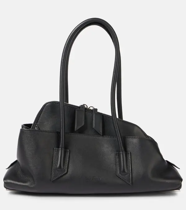 Attico La Passeggiata Small Leather Tote Bag - Black