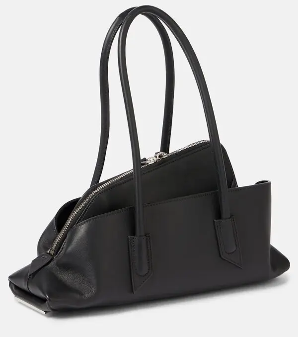 Attico Small Leather Tote Bag - Black