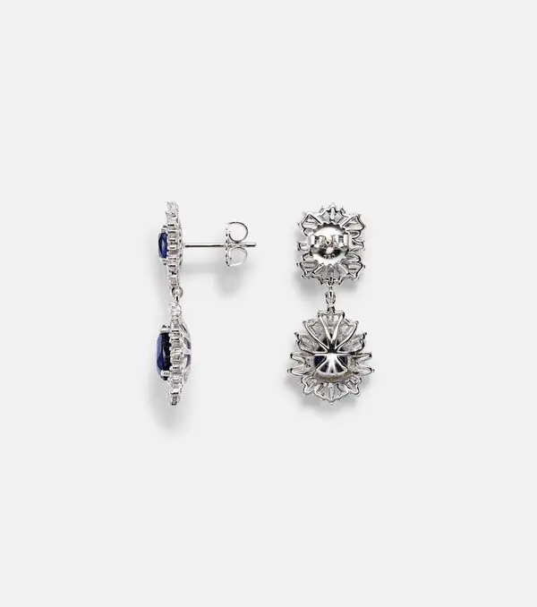 SUZANNE KALAN Doublet 18kt White Gold Sapphire And Diamond Drop Earrings