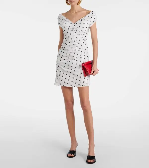 Jacquemus Rita Draped Polka-dot Minidress
