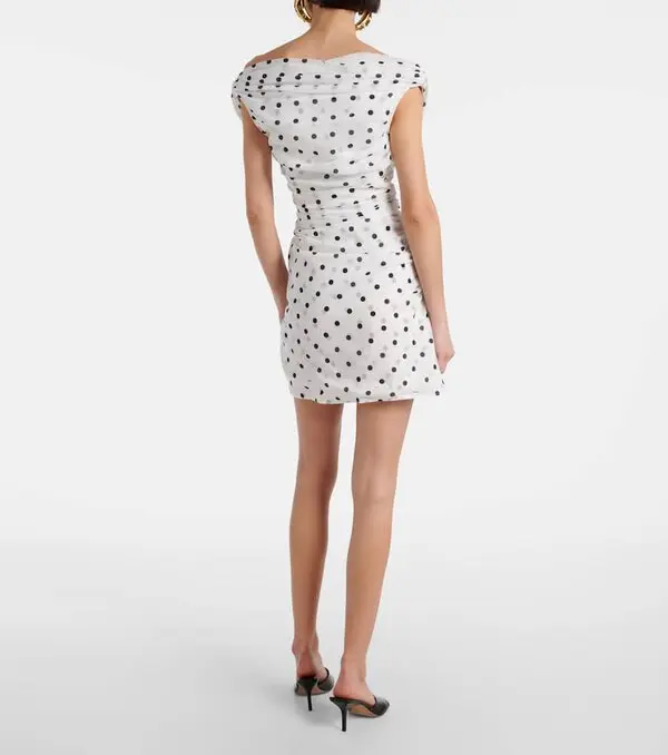 Jacquemus Rita Draped Polka-dot Minidress