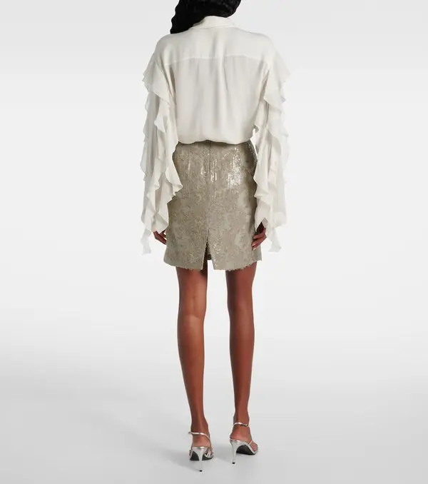 Dorothee Schumacher Sequined Pencil Midi Skirt - Grey