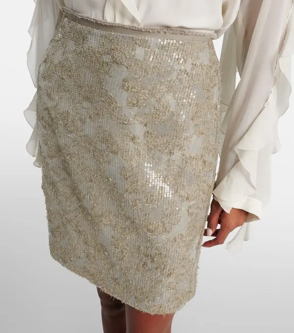 Dorothee Schumacher Sequined Pencil Midi Skirt - Grey