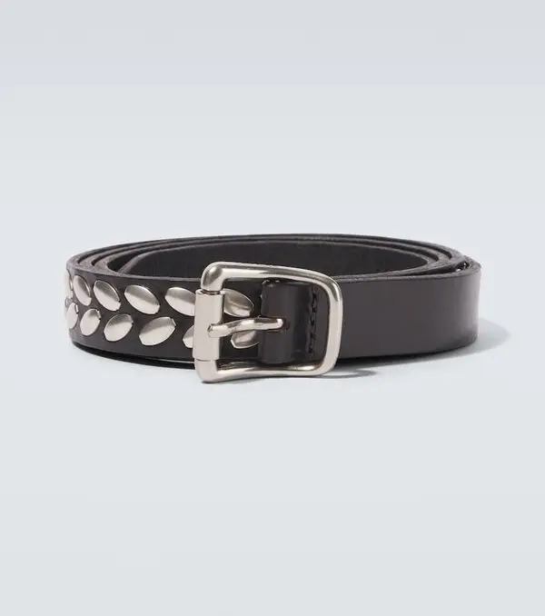 LEMAIRE Stud Leather Belt - Brown