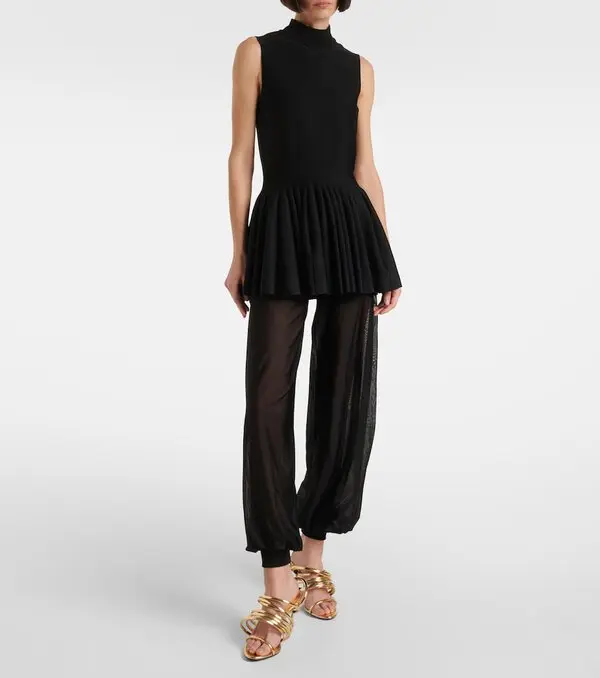Alaïa Spiral 90 Metallic Leather Sandals