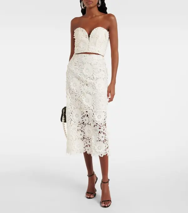 ROTATE BY BIRGER CHRISTENSEN Bridal Lace Pencil Skirt