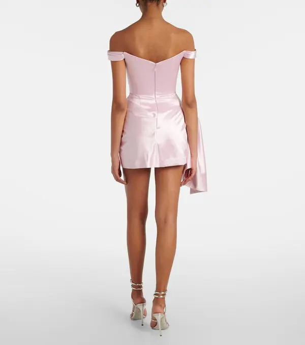 Alex Perry Draped Duchess Satin Minidress - Pink
