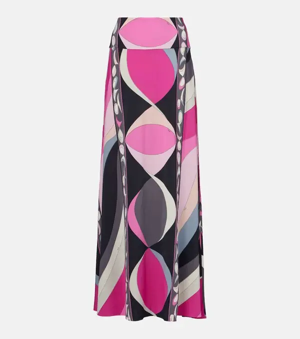 Emilio Pucci Marmo Printed Maxi Skirt - Black