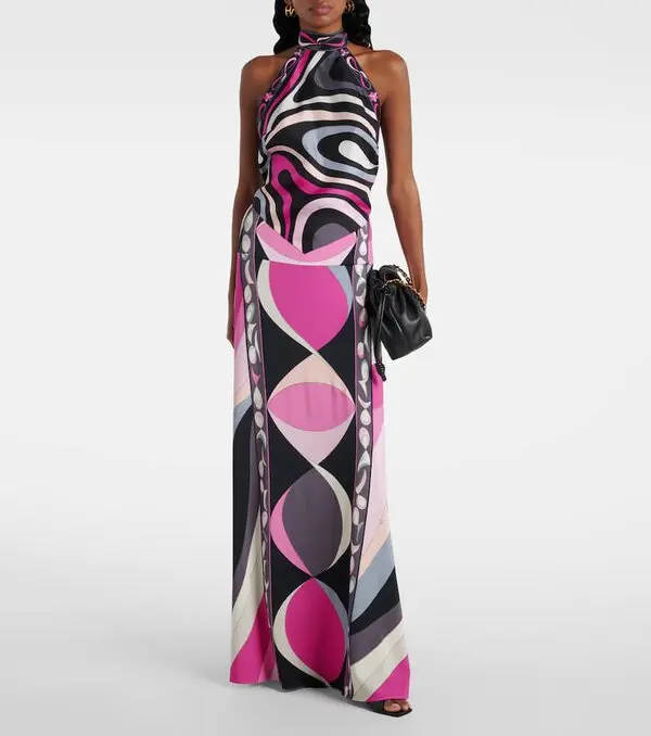 Emilio Pucci Marmo Printed Maxi Skirt - Black