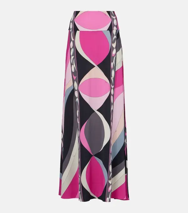 Emilio Pucci Marmo Printed Maxi Skirt - Black