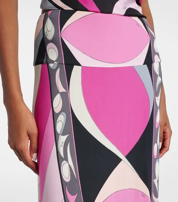 Emilio Pucci Marmo Printed Maxi Skirt - Black