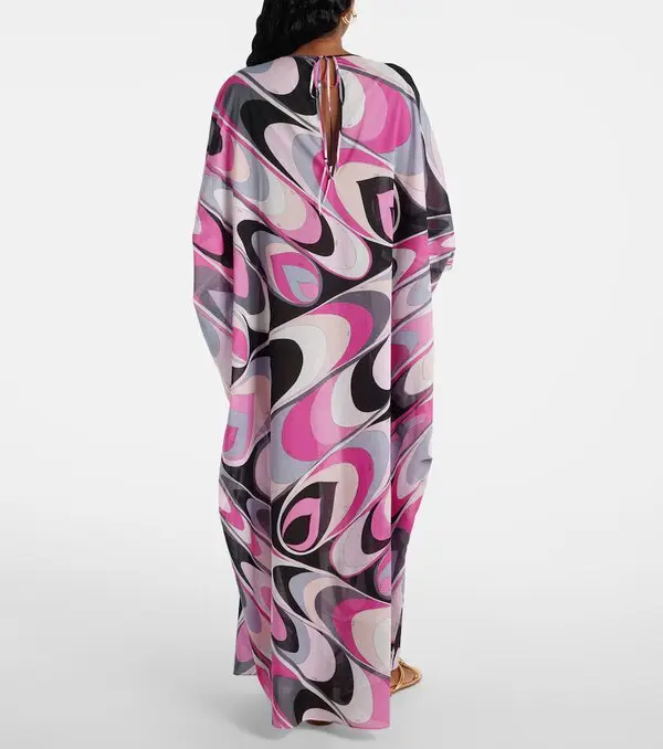 Emilio Pucci Onde Cotton Muslin Kaftan - Black