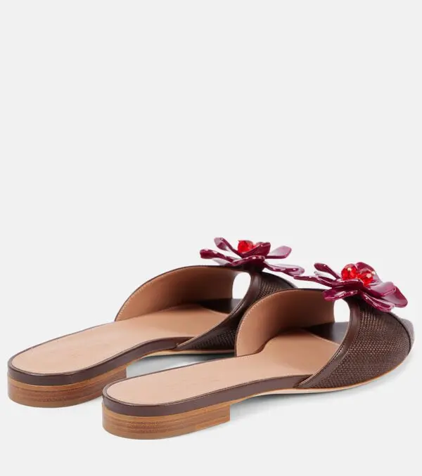 MALONE SOULIERS Cyd Crystal-embellished Raffia Slides