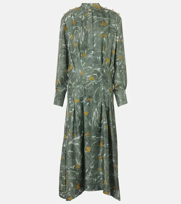 Altuzarra Felicia Studded Silk Maxi Dress - Green