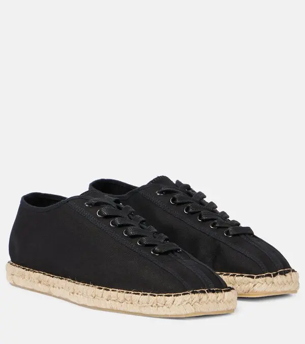 LEMAIRE Linoleum Lace-up Espadrilles - Black
