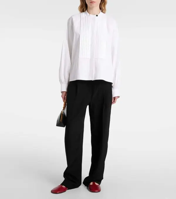 JIL SANDER Plissé Linen Shirt