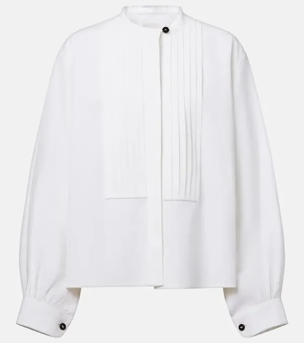 JIL SANDER Plissé Linen Shirt - White