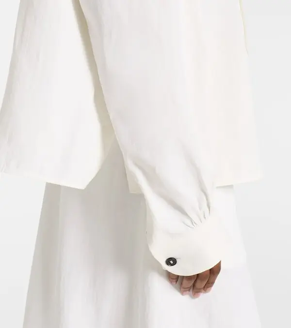 JIL SANDER Plissé Linen Shirt - White