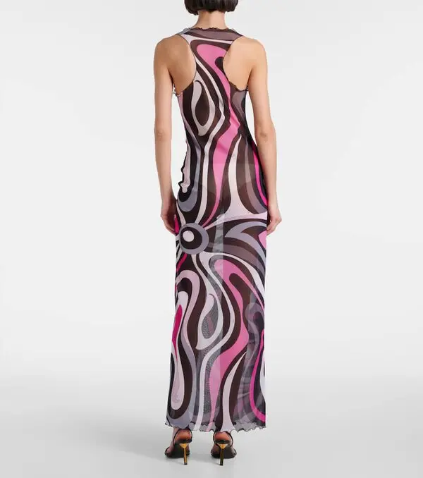 Emilio Pucci Marmo Tulle Maxi Dress - Multicoloured