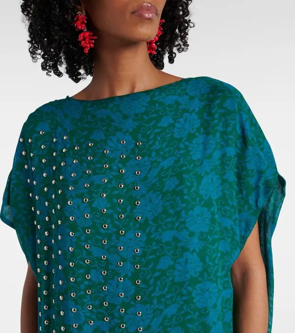 Dries Van Noten Printed Embellished Maxi Dress
