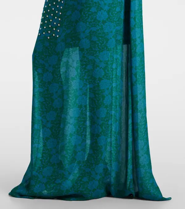 Dries Van Noten Printed Embellished Maxi Dress