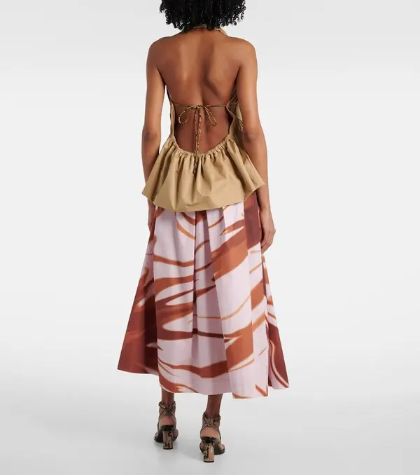 Dries Van Noten Gathered Halterneck Top - Beige